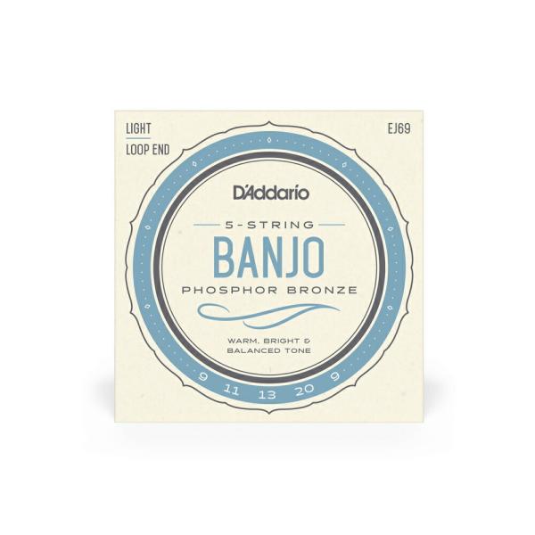 D'Addario バンジョー弦 フォスファー Light 5弦 EJ695-String Banjo , Phosphor Bronze , Light , 9-20ゲージ：.009/.011/.013/.020/.009チューニング：D...