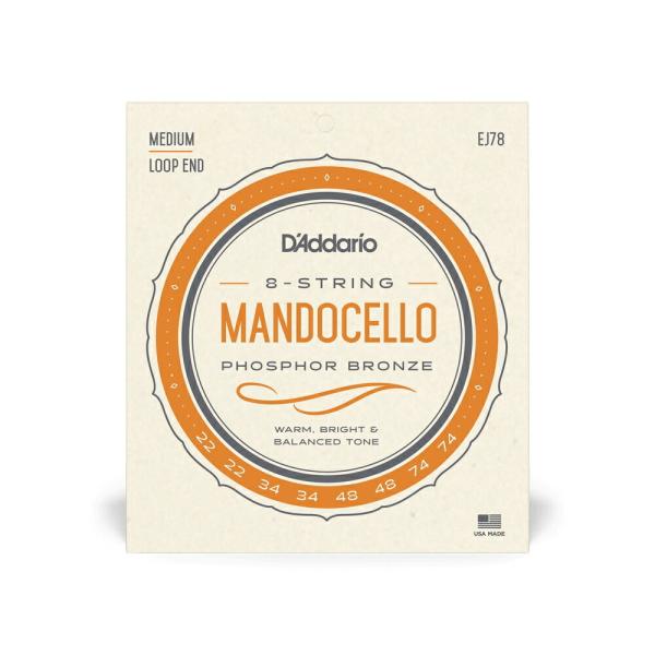 D'Addario マンドチェロ弦 フォスファーブロンズ EJ78EJ78 Phosphor Bronze Mandocello Strings, 22-74Designed and gauged for the mandocelloゲージ...
