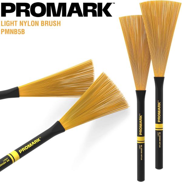 PROMARK PREMIUM NYLON BRUSHPMNB5B / LIGHT NYLON BRUSH 5B YELLOWソフトタッチのグリップを採用し、内部にはカウンターウエイトが仕込まれており、ナイロンブラシのソフトなサウンドを得つ...