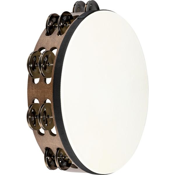 10” HEADED WOOD TAMBOURINE DUAL ROW  TAH2WBMEINLのヘッド付きウッドタンバリンは丈夫なフレームで作られております。プリチューンドドラムに最適なクオリティが得られるようハンドセレクトした山羊皮ヘッ...