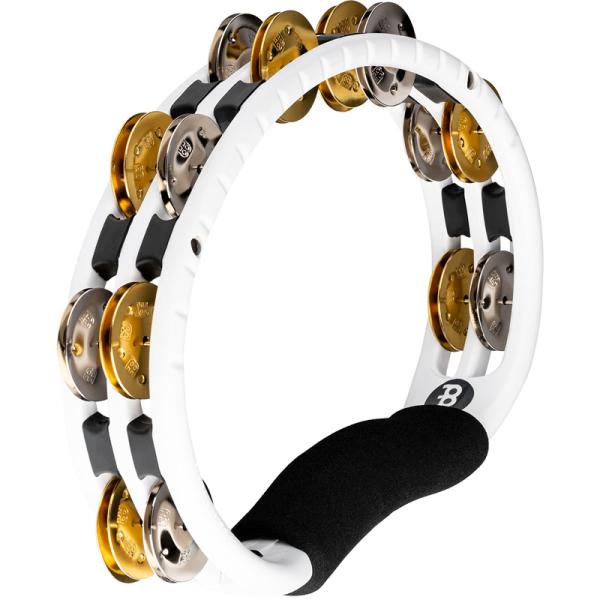 HAND HELD MOLDED ABS TAMBOURINE  TMT1M-WHMEINL ABSタンバリンシリーズは、人間工学に基づいたパッド付きのソフトグリップとボディの超軽量化により、長時間の演奏でも疲労を軽減します。ジングルはドラ...