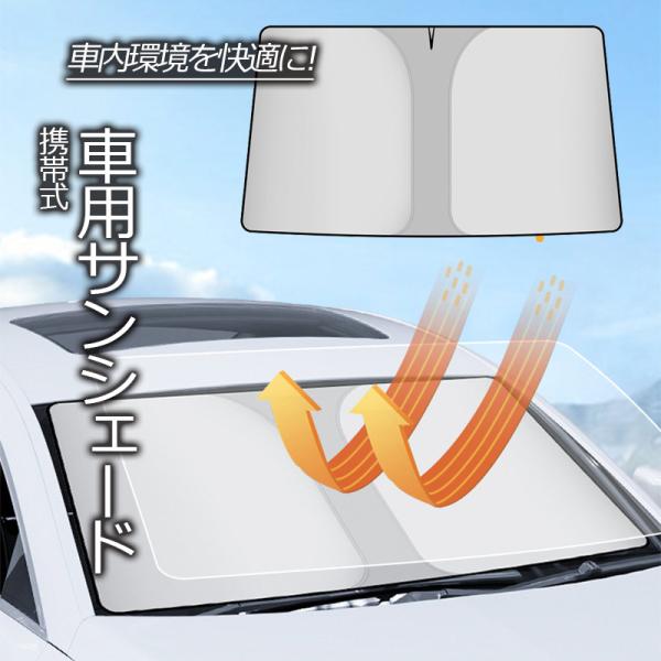 ●サンシェード特徴●◆車のフロント用 折り畳み式のサンシェード！◆紫外線を効果的に遮断し、強い太陽光をフィルタリング！夏の暑い時期の車内温度の上昇対策に！◆ハンドルや内装の劣化防止にも効果的です♪◆折り畳み方式を採用！畳むとコンパクトのサイ...