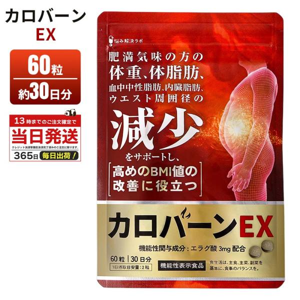 【商品名】カロバーンEX 60粒（約30日分）【こんな方におすすめ】・食事のバランスが気になる方・毎日の生活リズムを意識している方・軽やかなライフスタイルを目指したい方・すっきり習慣を取り入れたい方カロバーンEXは、毎日の食習慣をサポートす...