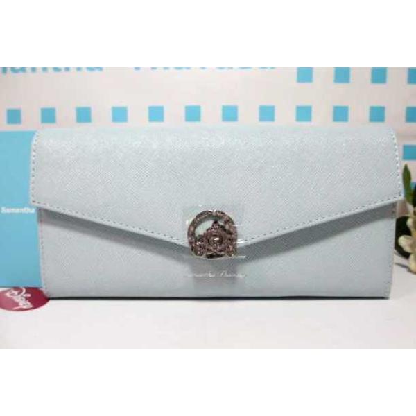 当店通常価格 39,999円新品販売証明書・専用箱付SHOPラッピング＆SHOP袋 無料Samantha Thavasa サマンサタバサディズニープリンセスコラボ限定完売品シンデレラ 馬車チャーム付かぶせ長財布 カラー：ライトブルー お手持...