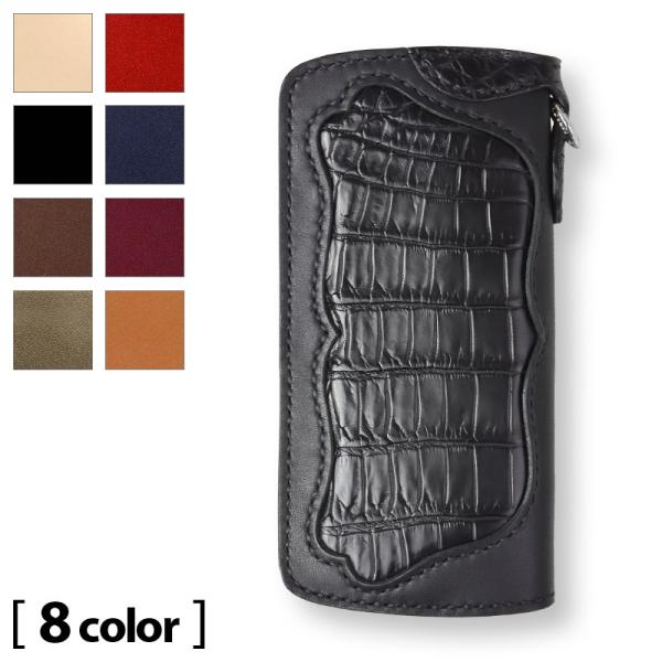 ■品名：ロングウォレット A-2 フラップレス■素材：クロコダイル（ワニ革）／ナチュラル／サドルレザー、その他カラー／オイルレザー■サイズ：190×90×厚み20mm■ファスナーカラー：内側：ブラック（金具／アンティークゴールド）■仕様：カ...