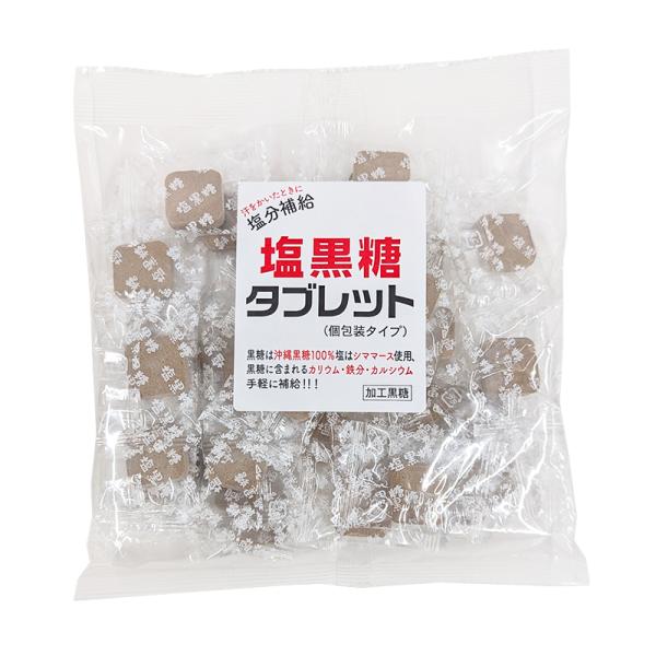 ◆商品名 【 津梁　塩黒糖タブレット　】◆商品について黒糖は沖縄黒糖100％塩はシママース使用、黒糖に含まれるカリウム・鉄分・カルシウム手軽に補給！！◆原材料名黒糖（さとうきび（沖縄県産））、食塩（沖縄県製造）添加物：ステアリン酸カルシウム...