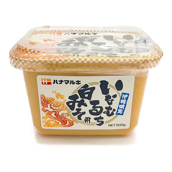 沖縄限定♪ハナマルキからいなむるち用の白みそが登場♪原材料名：米（タイ又はアメリカ又は日本）、大豆、食塩、還元水あめ／酒精、ビタミンB2※この商品は、原材料に大豆を含みます。・大豆は遺伝子組換えの混入を防ぐ為、分別管理しています。内容量：5...