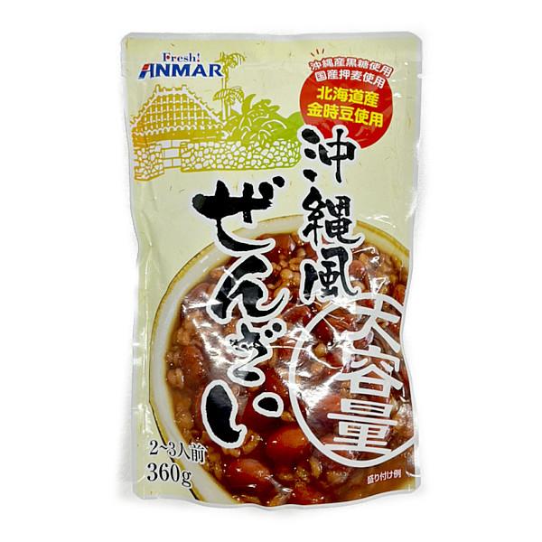 沖縄風ぜんざいの大容量タイプ♪沖縄黒糖、国産押麦使用♪夏は冷やして、冬はホットで！■原材料名：砂糖（国内製造）、金時豆(北海道産)、大麦（国内産）、黒糖（沖縄県産）、食塩■内容量：360ｇ■製造日からの賞味期限：製造日より360日■メーカー...
