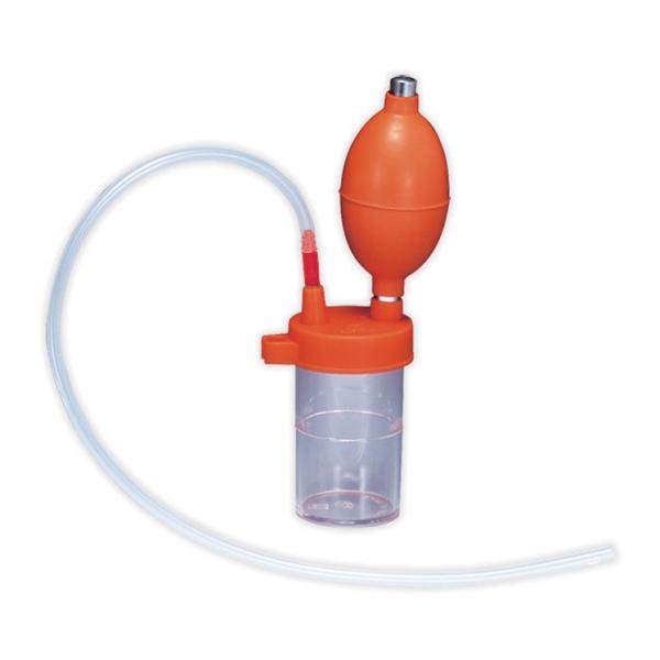 ●サイズ/幅7.5mm×奥行5.5cm×高さ20cm●重量/140g●吸引瓶容量/120ml●最大吸引圧力/-28kPa●原産国/日本●特徴/・ゴム球3回プッシュで、最大吸引圧-28kPa・電源が確保できない非常時、役立つ保険として。
