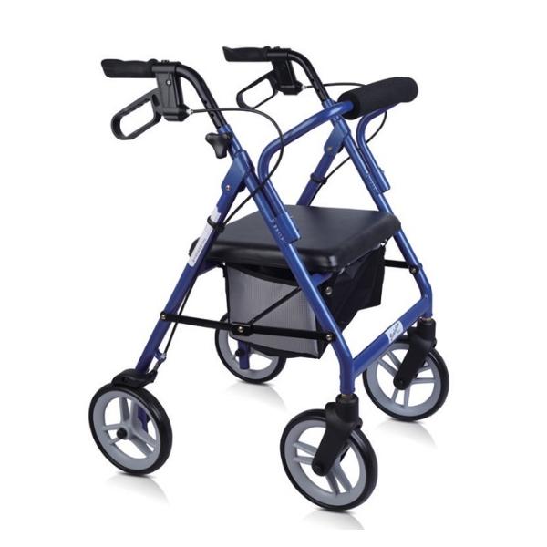 ●カラー／ブルー●サイズ／幅55.5×奥行62（折りたたみ時33）×高さ77.5〜84cm（4段階）●座面サイズ／幅35×奥行32cm●座面高さ／50cm●重量／7.65ｋｇ●耐荷重／100ｋｇ●車輪径／20ｃｍ●バック容量／約13L●フレ...