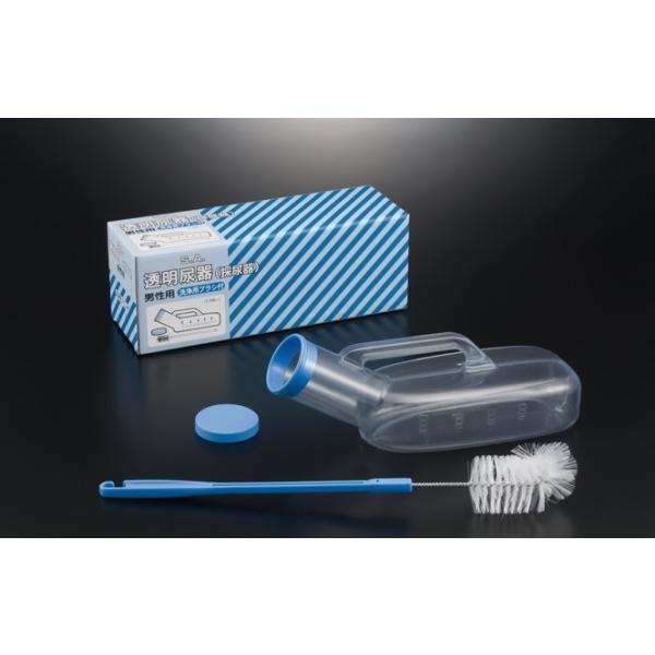 ●素材／塩化ビニル樹脂、EVA樹脂、ポリプロピレン、ナイロンキャップ：EVA樹脂●容量／1100ｃｃ●特徴／・取っ手が大きく持ちやすくなっています。・底部分が広く、安定感のある形です。・ブラシが尿器より長いのでお手入れが行き届きます。