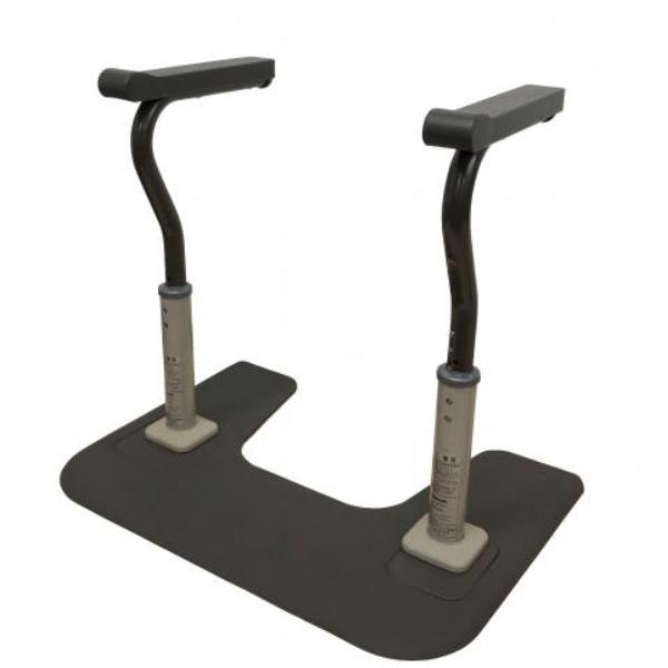 ●品名／スムーディ トイレ用 両手すり ●品番／XPN-L80832●サイズ／　 ベース寸法：70×50cm 　ベース厚み：1.2cm 　手すり長さ：33cm 　手すり高さ：55〜70cm（2.5cmピッチ7段階）●重量／15.3kg●最大...