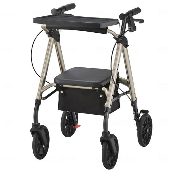 ●型番／●サイズ／100662　幅52.9×奥行64.1×高さ77.2〜88.9（12段階）cm　折りたたみ時：幅34.5×奥行51cm　座面：幅34.5×奥行30cm、座面高：48・50.5・53cm（3段階）　ハンドル内幅：39cm、ト...