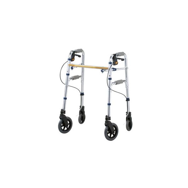 ●フレーム／アルミ（一部スチール）●カラー／シルバー●サイズ／幅58〜63.5×奥行き55×高さ75〜85cm（5段階）●重量／4.9kg●車輪径／前18cm、後12.5cm●特徴／・ハンドルブレーキ・大型キャスター付き歩行器。屋外の使用に...