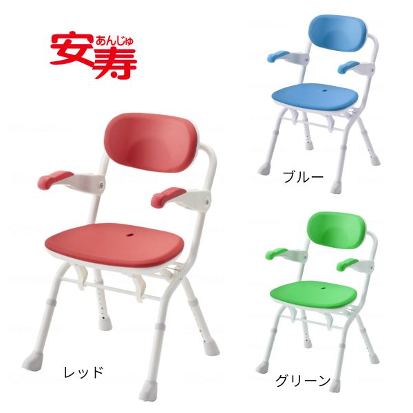 ●カラー／レッド、ブルー、グリーン●サイズ／幅46×奥行48〜53×高さ71〜83cm　(座面までの高さ：36〜48cm、7段階2cmピッチ)　(折りたたみ時：幅46×奥行16×高さ83.5〜96.5cm)●座幅×奥行／42×33cm●耐荷...