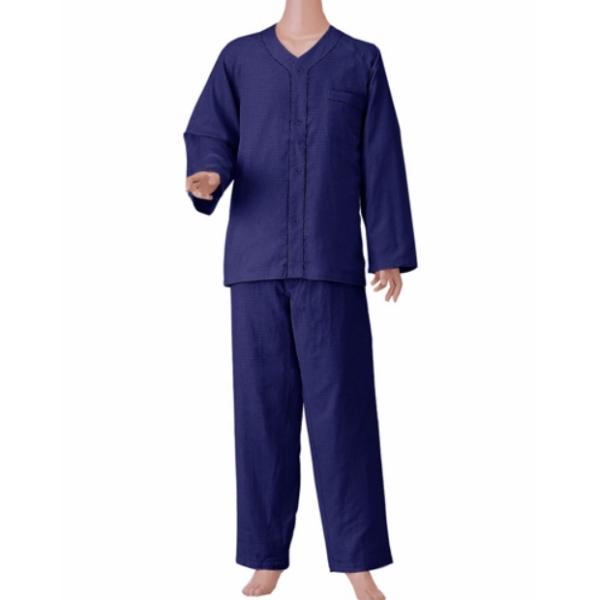 ●カラー/ネイビー、グレー●サイズ/M、L、LL（添付写真参照）●素材/綿100％●特徴/・全面ガーゼ素材・ボタンの代わりに丸形マジック。・着脱が楽なラグラン袖で、袖口も広めに。・調整が簡単にできる、ウェスト調整ゴム・足口ゴム入り（不要な時...