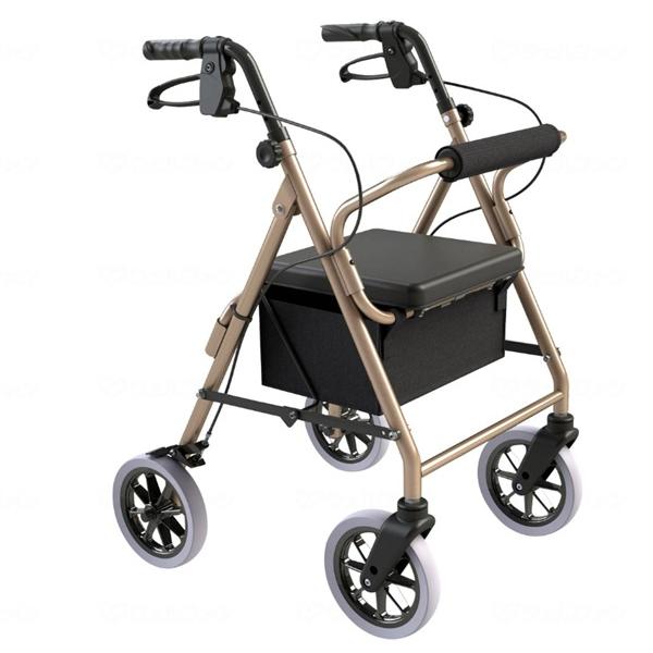 ●型番／117090、117091●サイズ／幅56.5×奥行62×高さ80〜93（7段階／2.16cm）cm折りたたみ時：奥行43.5×高さ92.5〜107cm座面：幅30.5×奥行30.5cm、座面高：52.5cmハンドル内幅：39cm●...