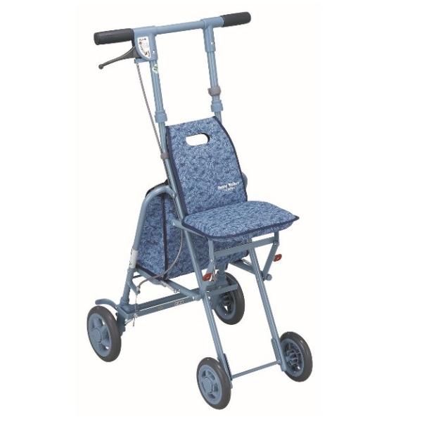 ●カラー（写真左から）／JB、花柄ブラウン、小花BK●サイズ／ 幅43.5×奥行52×高さ85〜93cm（3段階／4cm） ●折りたたみ寸法／奥行22×高さ91cm●座面寸法／幅25×奥行18×高さ44cm●重量／3.3ｋｇ●最大使用者体重...