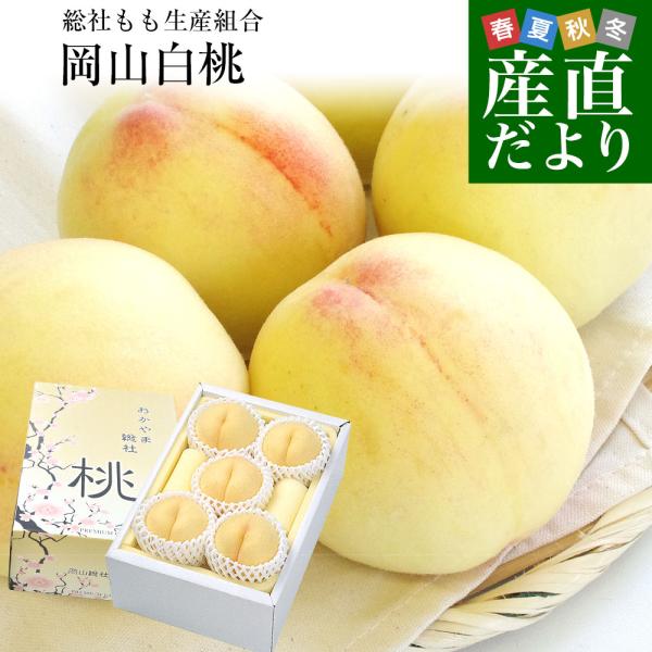 【発売日：2026年06月01日】総社もも生産組合より産地直送します。商品名：岡山白桃産地：岡山県内容量：約1.5キロ（4玉から6玉）岡山県屈指の高級桃「岡山白桃」を産地直送でお届けします。温暖な気候と、水はけのよい丘陵地、そしてたっぷりの...