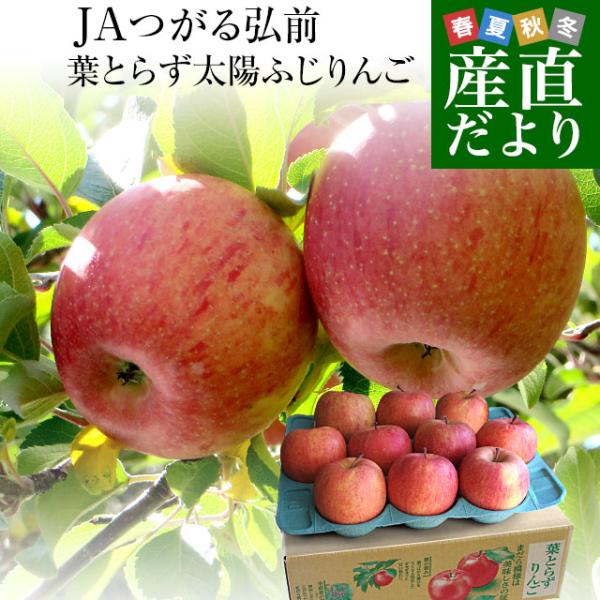 青森県JAつがる弘前から産地直送します。商品名：りんご（太陽ふじ）産地：青森県内容量：約3キロ（8玉から13玉）糖度はなんと13度以上！大人気の葉とらず太陽ふじ見た目にこだわらず、味重視で育てた葉とらず太陽ふじは、葉を取らないで育て、シャキ...