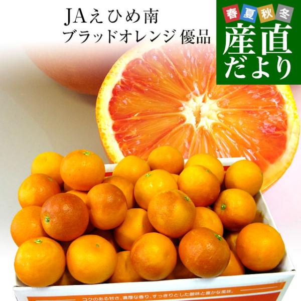 愛媛県JAえひめ南より発送します。名称：ブラッドオレンジ内容量：約5キロ（30玉から35玉前後）産地：愛媛県ブラッドオレンジと言われるこのオレンジは、真っ赤な果汁が特徴です。見た目とは裏腹に濃厚な甘さで、とってもジューシーです。たっぷりの果...