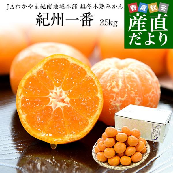 東京都大田市場より発送いたします。商品名：越冬木熟みかん「紀州一番」原産地：和歌山県内容量：約2.5キロみかんの国ともいわれる和歌山県。そんな名産地からオリジナルブランド、越冬木熟みかん「紀州一番」をお届けいたします。その名の通り、冬を乗り...