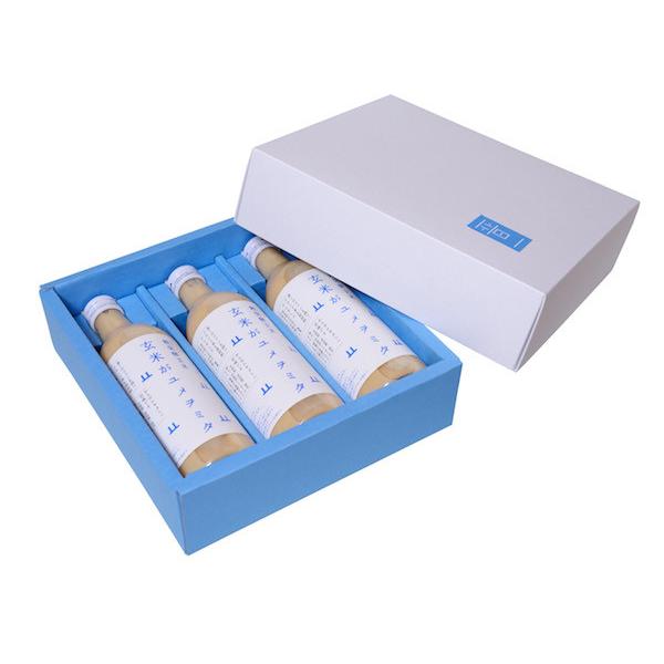 ・原材料名：玄米（石川県）、米糀・内容量：490ml×3本・保存方法：直射日光、高温多湿を避け、常温で保存・販売者：株式会社山燕庵　　　　　埼玉県川口市領家4-1-22