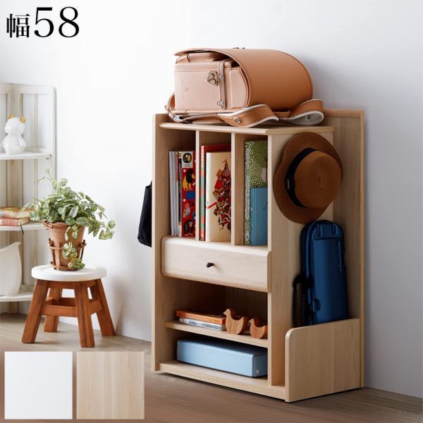 ■ランドセルラック おしゃれ 白 ナチュラル 隠せる 子供部屋 キッズ 収納 キャスター 文具 引き出し キャスター付き 幅58 ランドセル置き 仕切り■<br><br>■商品番号aas1013788ランドセルラック...