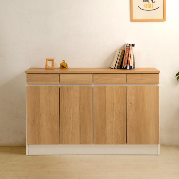 ■商品番号：ans1044684■商品について/ナチュラルインテリアをイメージした薄型キッチンリビングボード シリーズ。ライトな感覚でインテリアになじみやすいナチュラル木目カラーを主としてLDに映えます。4段チェストやガラスと一体化したキャ...