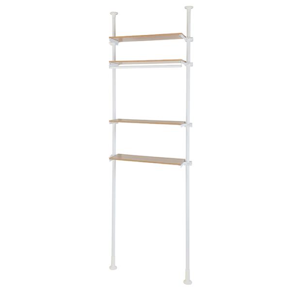 極太パイプ32mmΦを使用した突っ張り式ランドリーラック。狭く、穴があけられない場所でも洗濯機を動かすことなく簡単に設置できます。従来品は突っ張りパーツが天井側に付いていましたが、当製品は作業がしやすいよう床側で突っ張れるように改良しました...