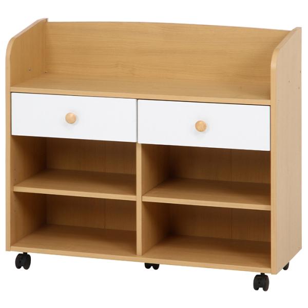 コロコロ動くランドセル収納。▼ 本体サイズ(約)[全体]幅82×奥行29×高さ73cm▼ 内寸(約)[上部]内寸：幅78.5×奥行26.5×高さ17cm[引出]内寸：幅35×奥行23×高さ10.5cm(側面高さ8cm)[オープン部]内寸：幅...