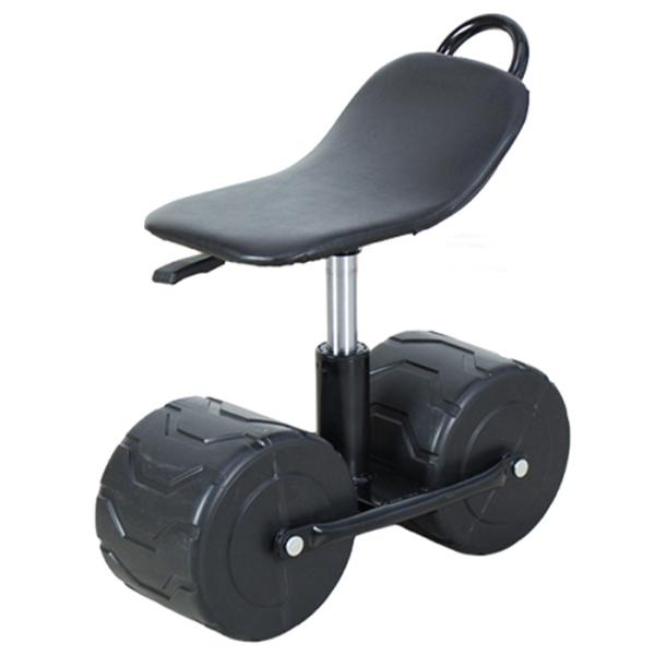 軽くて乗りやすい園芸用カート。草取りやガーデニングなど、低い姿勢での作業時に腰掛けて作業できるため、足腰への負担を軽減します。シートは360度回転式で、体の向きを変えずに周囲の作業が可能。シート(座面)の高さはレバー操作で無段階調整でき、使...