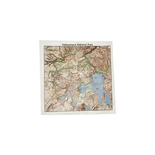 YELLOWSTONE TOPO BANDANAThe Printed Image社・アメリカ製のMap Bandanaアメリカの国立公園の等高線の入った地形図が描かれたシリーズイエローストーン国立公園は、アイダホ州、モンタナ州、及びワイオ...