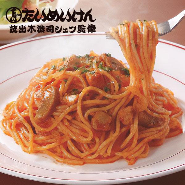 簡単に1ランク上のナポリタンをお楽しみいただけます。昔ながらの洋食屋の味！三代目たいめいけん 茂出木浩司シェフ監修ナポリタン。むかし懐かしい洋食屋さんの味を思い起こさせる、こだわりのナポリタンをお届けします。主要原料である鶏肉・玉ねぎは国産...