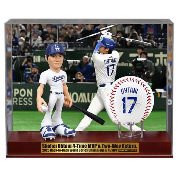 MLB公式ライセンスフィギア＆写真とサイン入りボール世界限定2025セット メモリアルコレクション 豪華3点記念セット。メジャー8年目で成し遂げた歴史的連覇と、2年連続の満票MVP受賞。世界を熱狂させた「大谷翔平」の偉業を永遠に刻む、究極の...