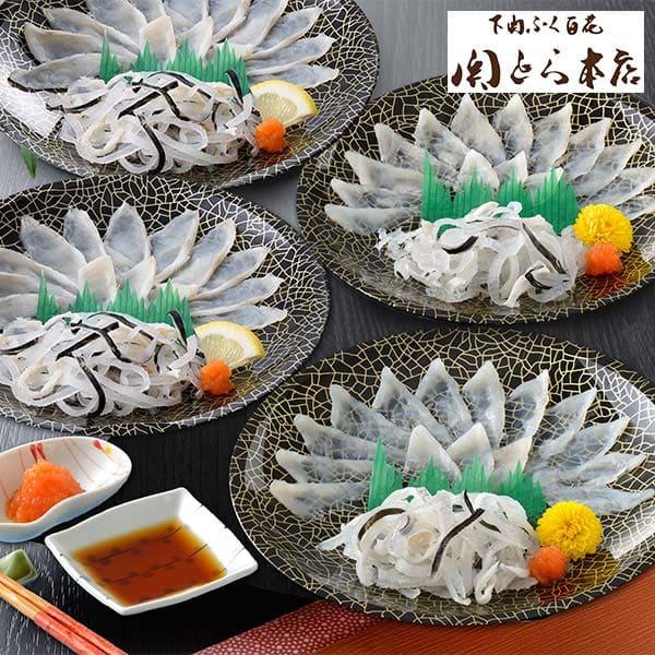 ふくの王様とらふく刺身とふくの女王様まふく刺身の食べ比べ下関の職人が1枚1枚丁寧に盛り付けた「ふくの王様」とらふく刺身と「ふくの女王様」まふく霜降刺身の食べ比べセットです。とらふくの皮のプリプリした食感もお楽しみください。関連キーワード：海...