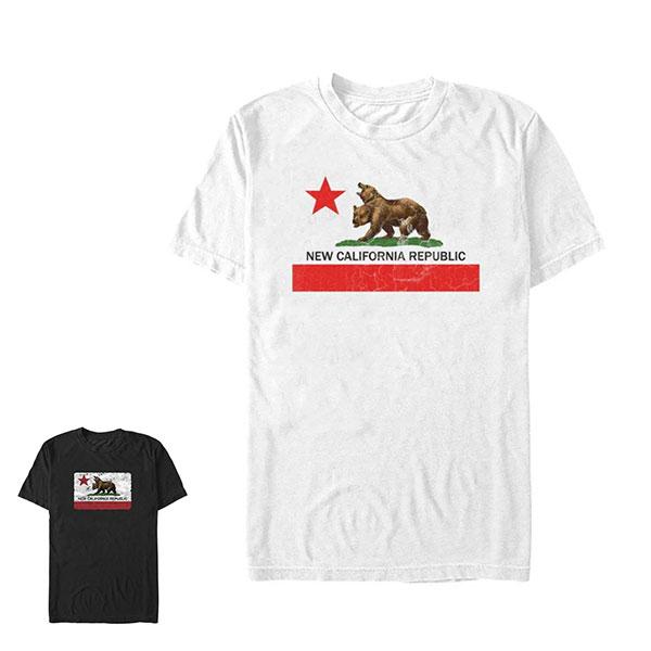 FalloutオフィシャルプリントTシャツフォールアウトの「新カリフォルニア共和国」のフラッグがプリントされたTシャツです。Bethesdaの公式ライセンスアイテムです。関連キーワード：Tシャツ 半袖 コットン 無地 プリント 前面 Fal...