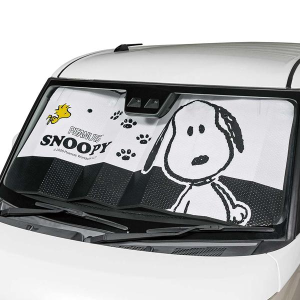 ●スヌーピーとウッドストックのイラストが可愛い、吸盤取り付けタイプのフロント席用サンシェード●フロントガラスに取り付けることで日差しを反射し、室内温度の上昇を軽減します[適合車種例]トヨタ ライズ タンク ルーミー ピクシスバンニッサン ル...