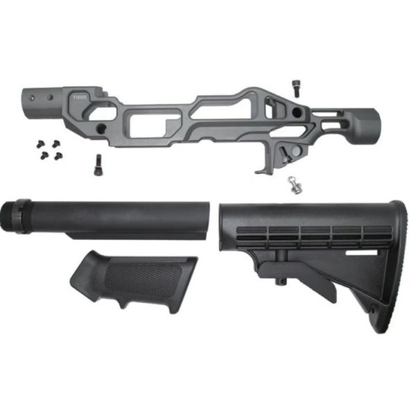 KJワークス10/22用パーツです。アルミ削り出しで丈夫です。究極の軽量化レシーバー「324g」　 ■レシーバー：6061アルミ削り出し■バッファーチューブ：アルミ製■ストック：樹脂製 ■グリップ：樹脂製■各種組込み用スクリューセットごく少...