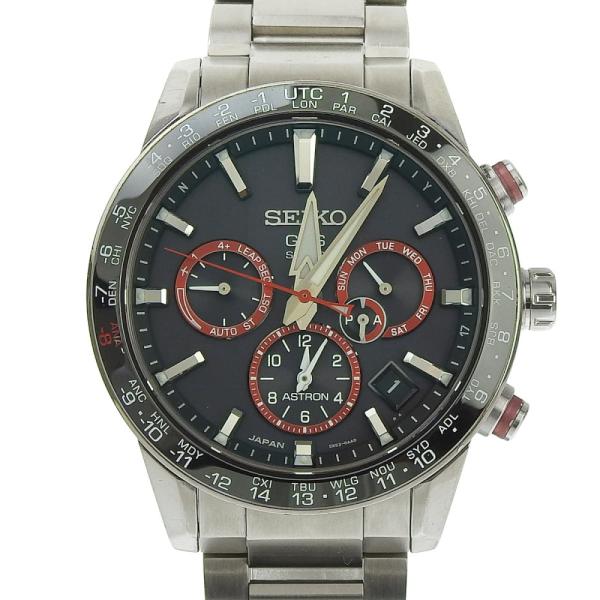 商品番号：25060007ブランド名：セイコー SEIKO商品名：アストロン型番：SBXC017サイズ：メンズケースサイズ:42.9mm(リューズ含めず)内周(腕回り):21.0cm 14コマ駆動：ソーラー電波文字盤色：ブラック素材：チタン...