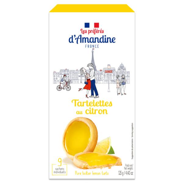 プレフェレ　ダマンディン(フランス)レモン・タートレット【125ｇ】※9枚入【個包装商品】レモンピューレを使用した、甘くさわやかなレモンの香りが広がるオーバル型の小さなタルト。焼き菓子街から生まれた上品なテイスト。コーヒー・紅茶にピッタリ合...