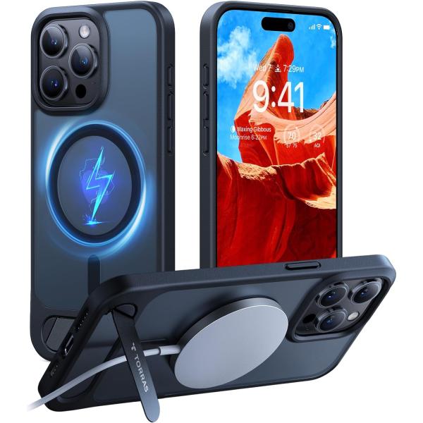 【全面革新！Magsafeとスタンド同時使用が可能】Magsafeとスタンドは別々に使わなければならない？いいえ！横置き縦置きでも一日思う存分使えても、充電切れの心配なし！Magsafe充電器を貼るだけで、自由気まま！【新進化のスタンド・隠...