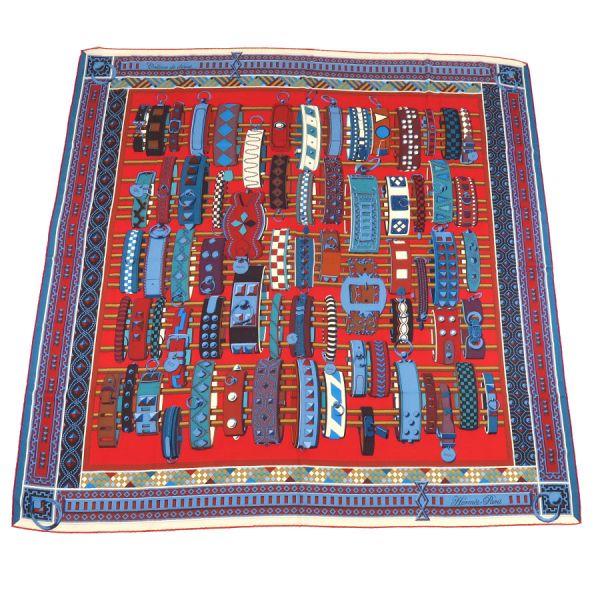 カレジェアン・カシミヤシルク 　程度:B　サイズ:W:133×H:134　色:赤　 :FeBeCr