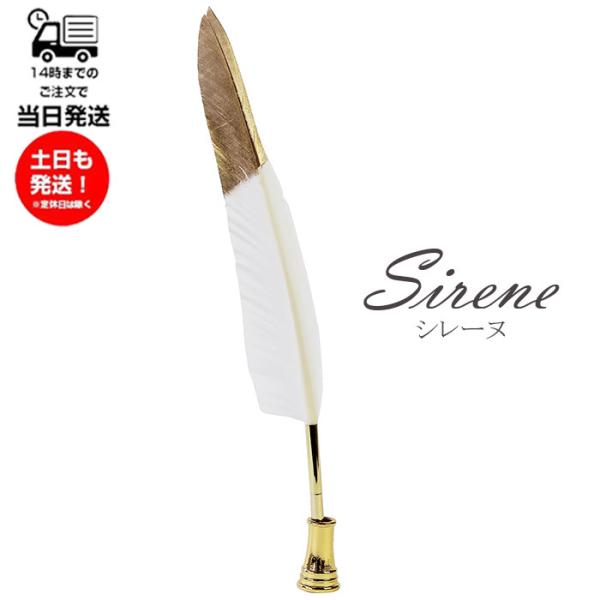 〜クラシカルな羽根のボールペン〜シルバー／ゴールドが塗装されたクラシカルな鳥の羽根のボールペン。それぞれの塗装に合わせたペンスタンドが付いています。羽ペンはおめでたいイメージがありますので、ウエディングやホテル・美容院の受付など、サインがで...