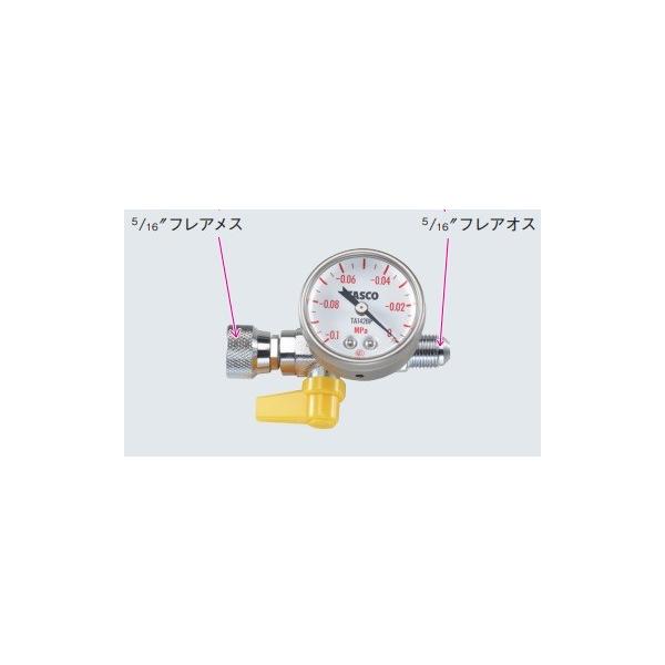 ■ＴＡＳＣＯ　製品　　ミニ真空ゲージキット　■ＴＡ１４２ＧＫ（ＳＴＡ１４２ＧＫ）■接続口径　　５/１６　フレアメス　×　５/１６　フレアオス■圧力範囲　　０　〜　−０．１ＭPa■ゲージ径　　Φ４０ｍｍ■付属品　　異径アダプター　５/１６　フ...