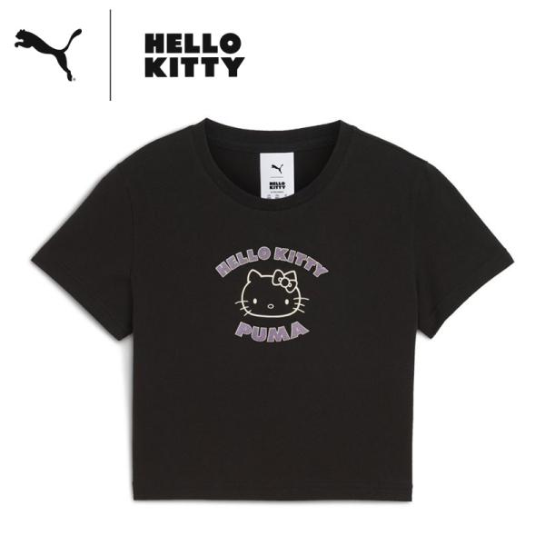 sanrio ハローキティ PUMA グラフィック ベビーTシャツ ブラック sanrio ハローキティ PUMA グラフィック ベビーTシャツ ブラック