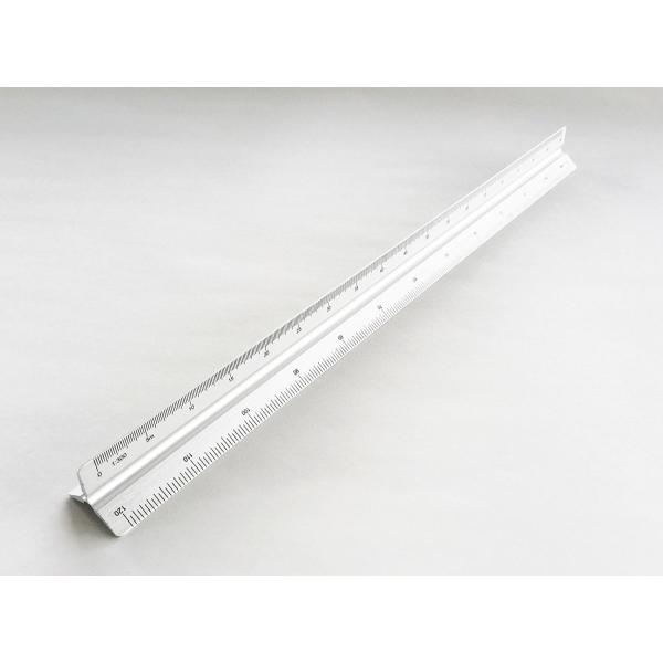 製図、検図、DIYに大活躍!!アルミ製300mmスケール　1:100/1:200/1:250/1:300/1:400/1:50プラスチックケース付き