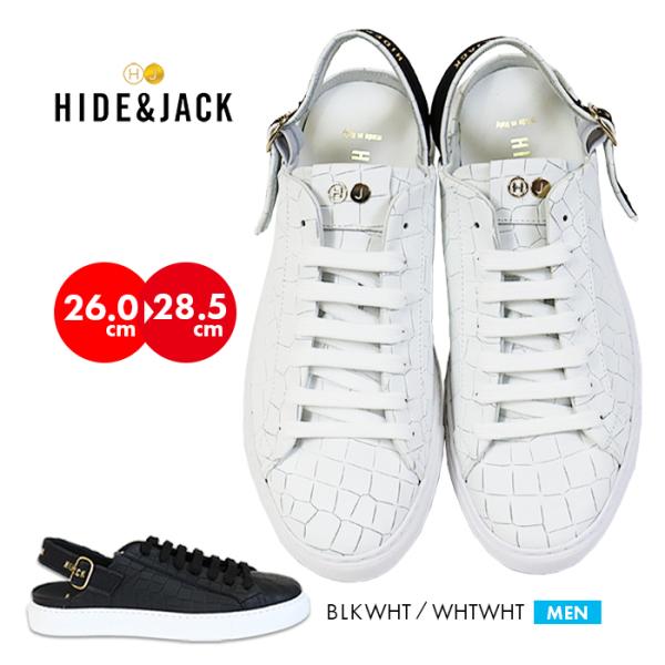 【検索ワード】ハイドアンドジャック H&amp;J HIDE&amp;JACK メンズ 男性 紳士 スニーカー シューズ 靴 フラットシューズ クロコ レザー 牛革 ローカット クラシカル キレカギ ファッション おしゃれ キレイ目 大人 ...