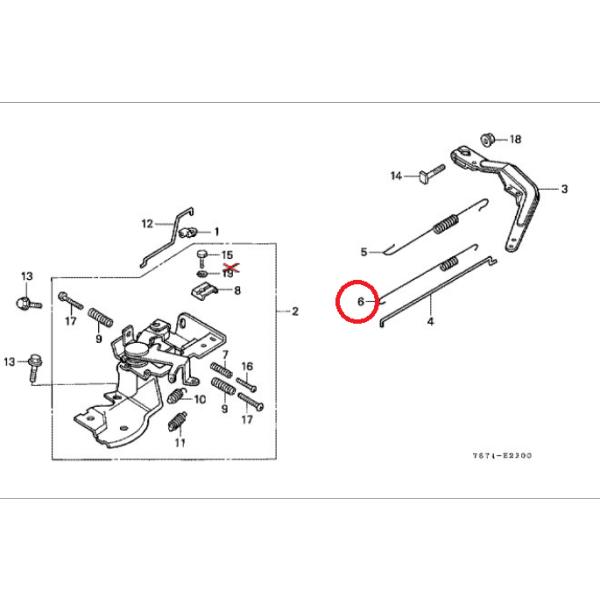 ホンダ純正 除雪機部品図番(6)のスプリング部品番号　16562-ZE1-020