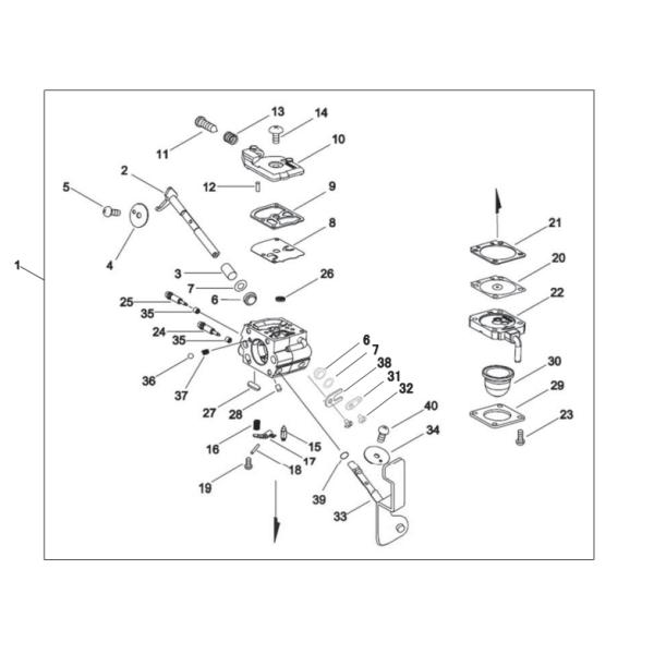 OREC　プライマベースASSYこちらは画像図番「22」単品になります。■部品番号88-P005-003340■適応エンジン型式GEH800※同じ型式でもエンジン型式により仕様が異なる場合がございます。　必ずエンジン型式の確認を行って下さい...